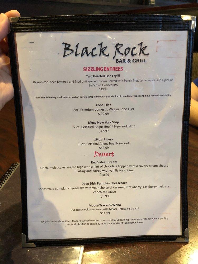 Menu at Black Rock Bar & Grill, Utica, Hall Rd