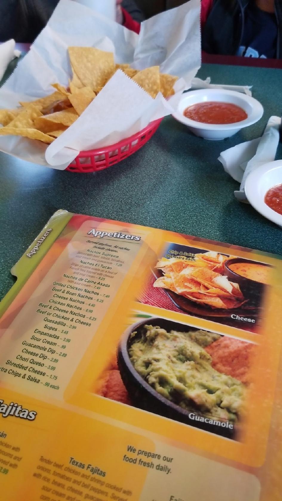 Carta de El Tucan Mexican Restaurant, Spring Lake