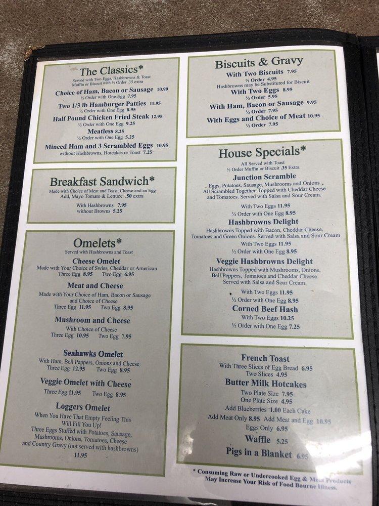 Menu at Junction Diner cafe, Poulsbo