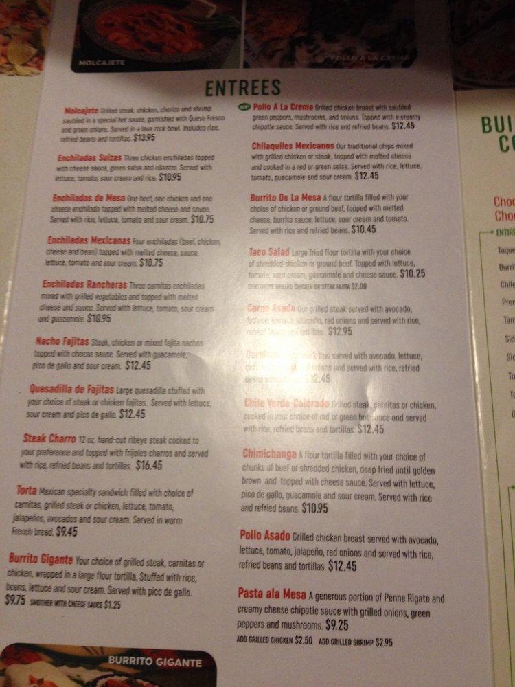 Menu at La Mesa Mexican Restaurant, Papillion, 829 Tara Plaza