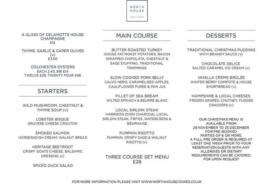 Menu at Smoking Lobster at Foresters Hall restaurant, Cowes