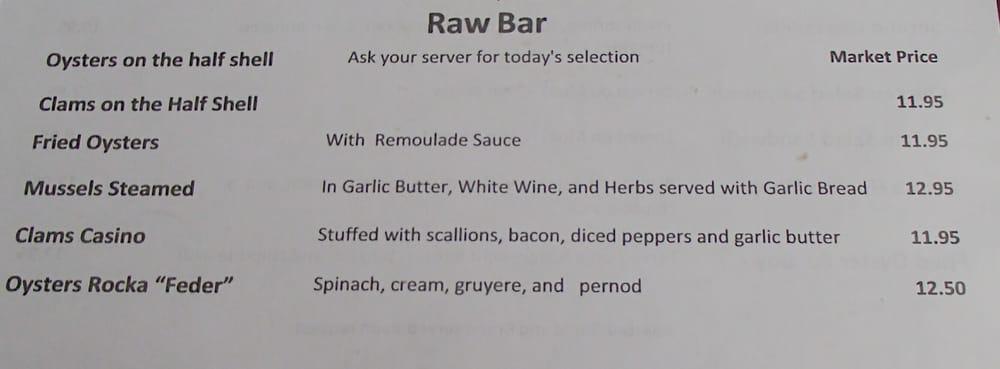 Menu at Riverwalk Cafe and Oyster Bar, Stuart