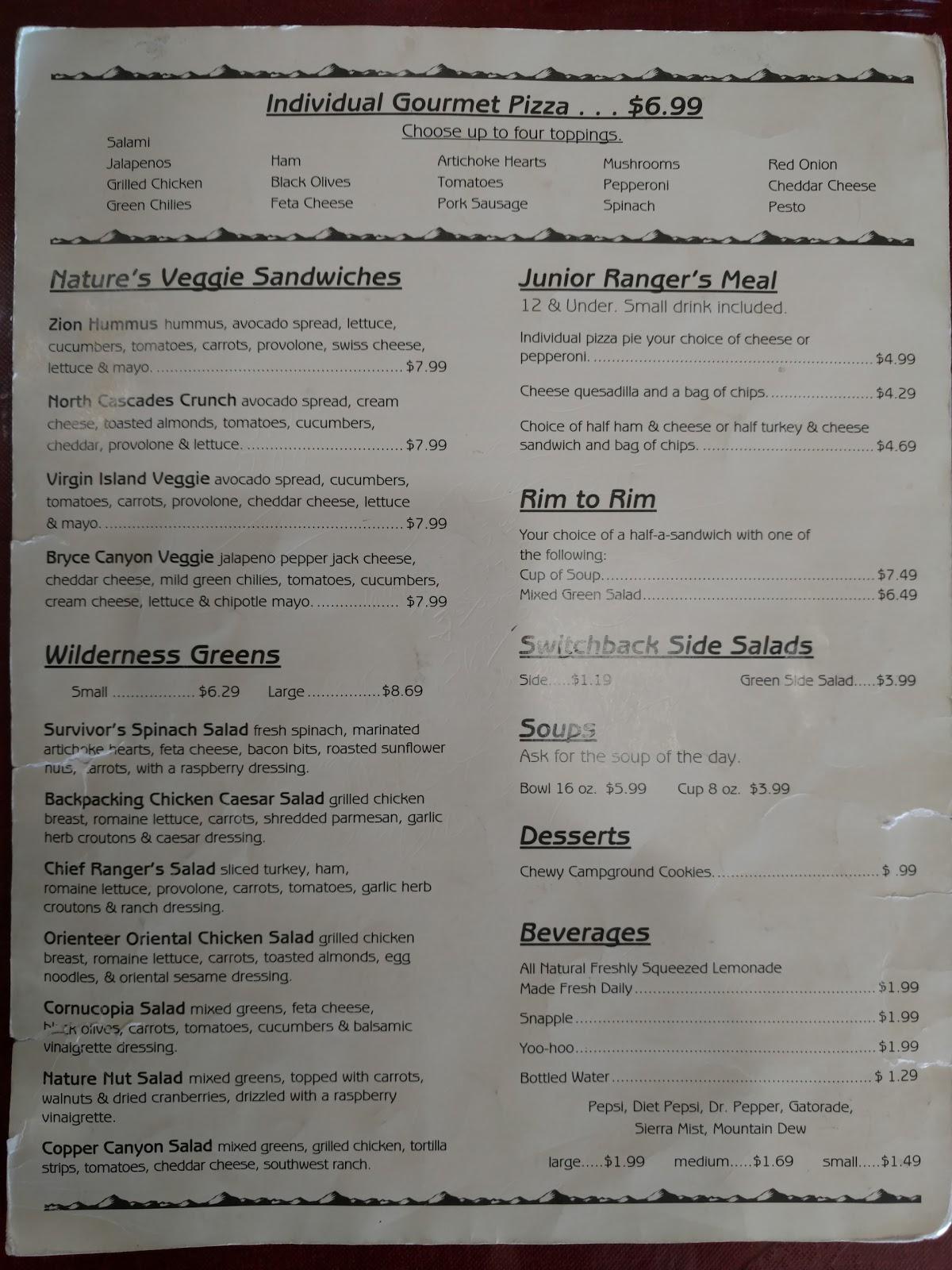 Menu at Scout's Gourmet Grub restaurant, Prescott
