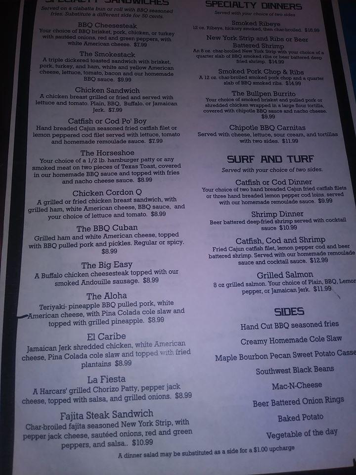 Menu at The Bullpen pub & bar, Streator