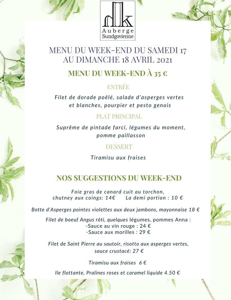 Menu au Auberge Sundgovienne restaurant, Carspach