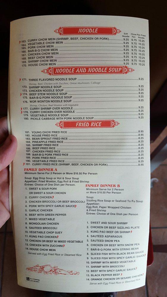 Menu at Chinese Dumpling House restaurant, Port Hueneme