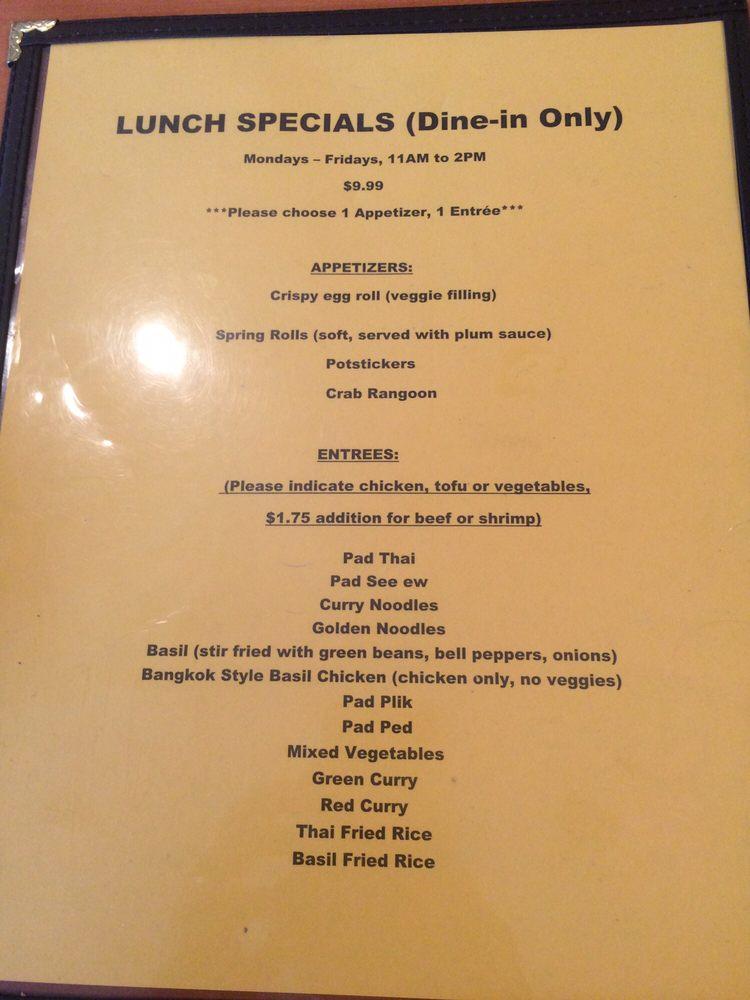 Menu at Jimmy Thai/Ramen Time restaurant, Deerfield
