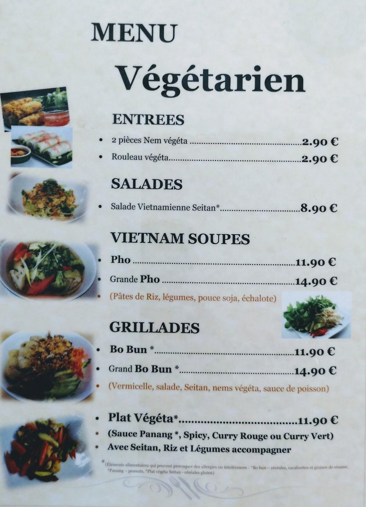 Menu at Mr Mai VietNam Food restaurant, Luxembourg City