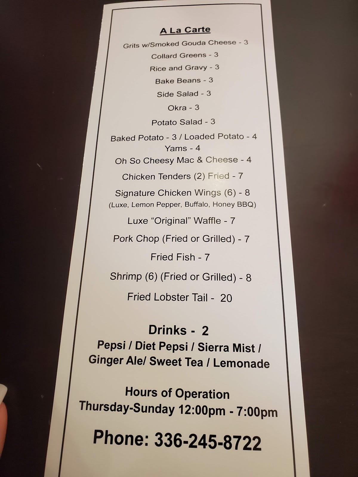 Menu at District 924 restaurant, Winston-Salem