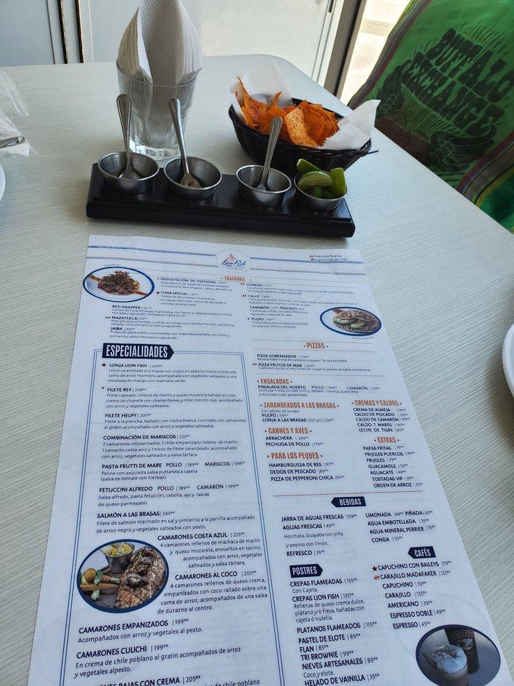 Carta del restaurante Lion Fish - La Terraza, Tijuana, P.º del Río 6672-C