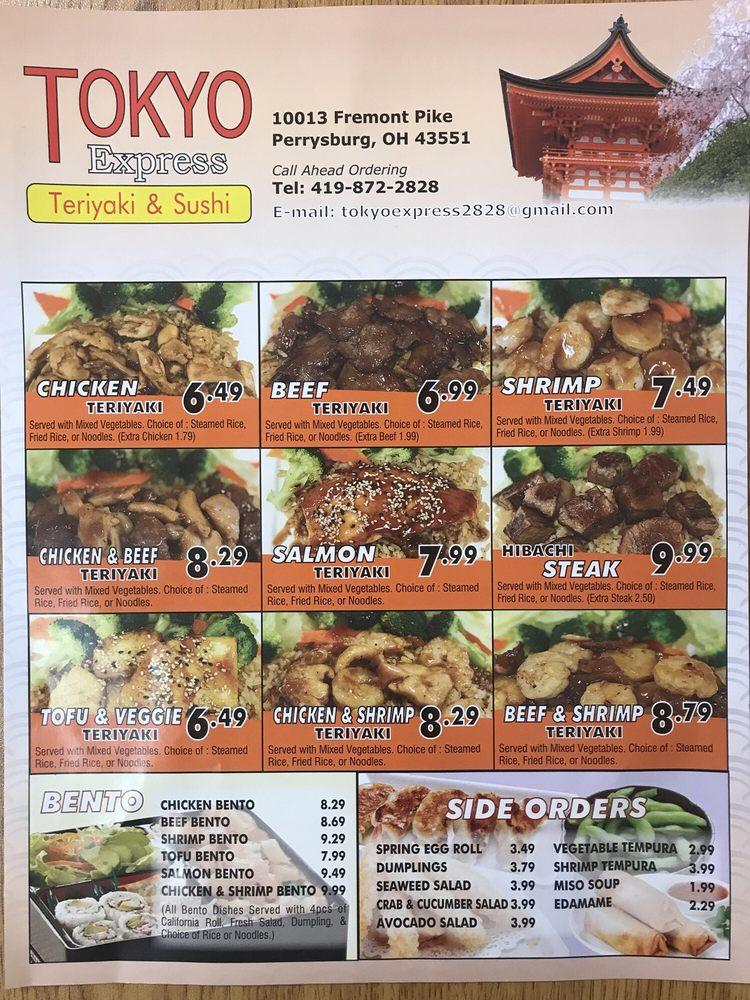Menu at Tokyo Express restaurant, Perrysburg