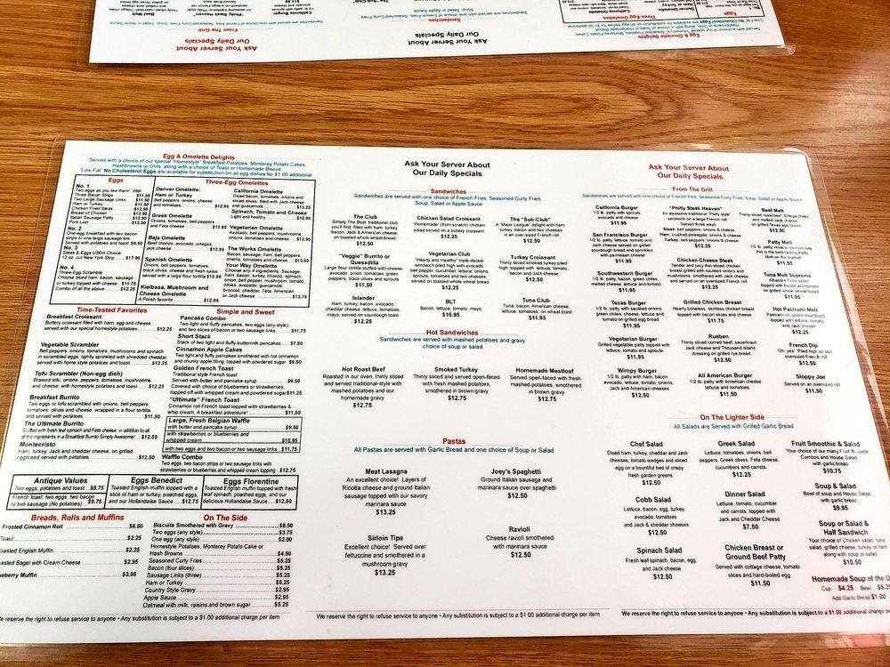 Menu at Antique Row Cafe, El Cajon, E Main St