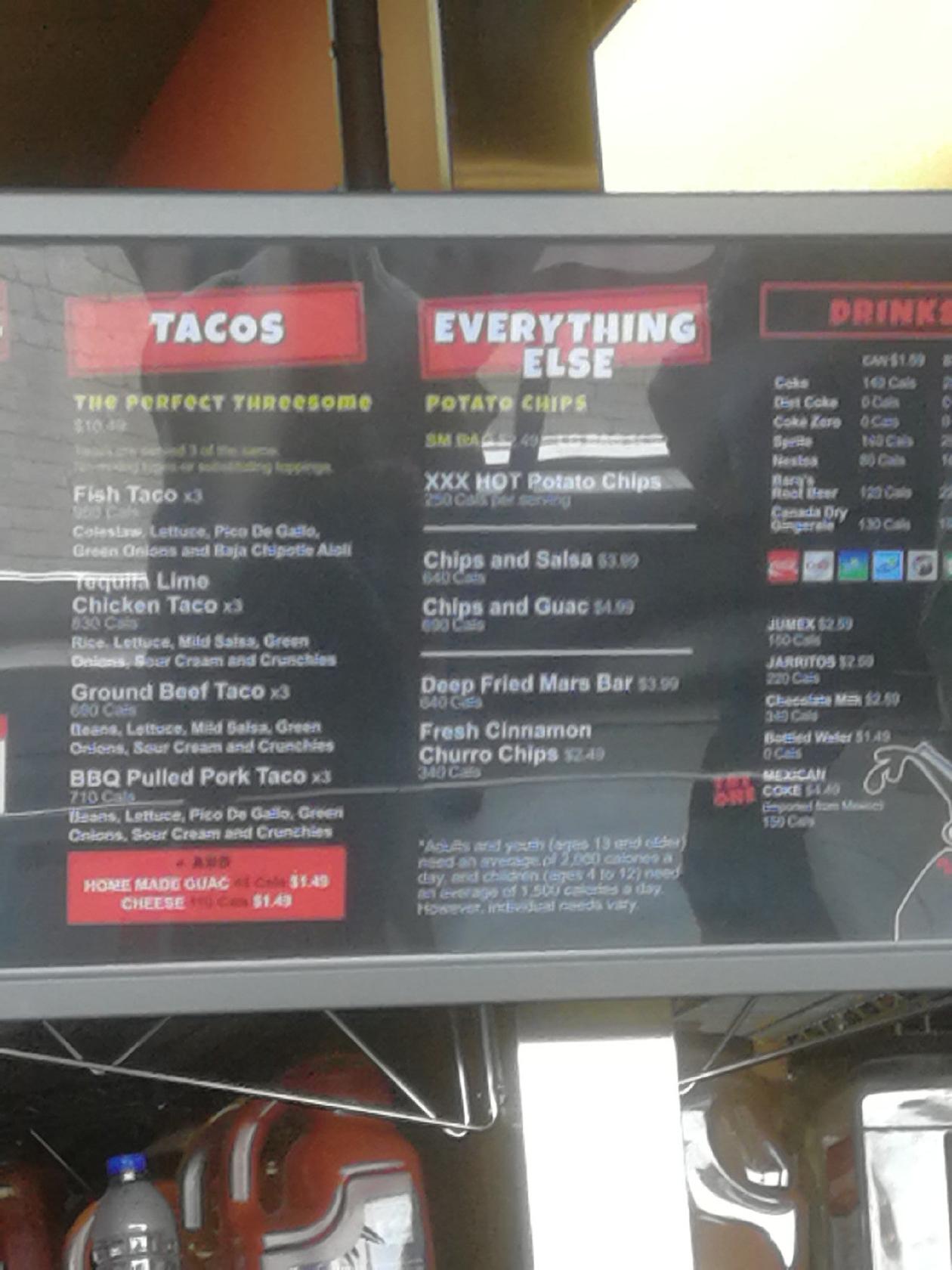 Menu at Fat Bastard Burrito Co. restaurant, Toronto, 808 York Mills Rd #7