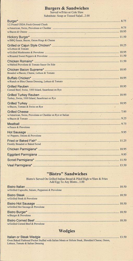 Menu at Armstrong's Express restaurant, Bridgeville