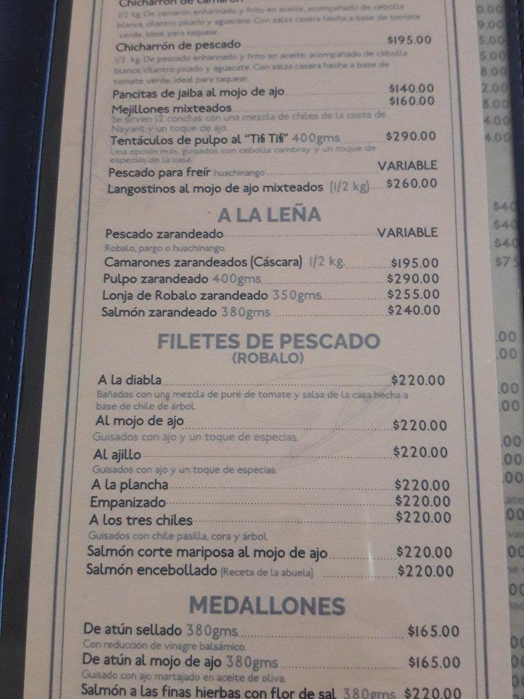 Carta del restaurante Campomar Chapalita, Guadalajara, San Dionisio 33