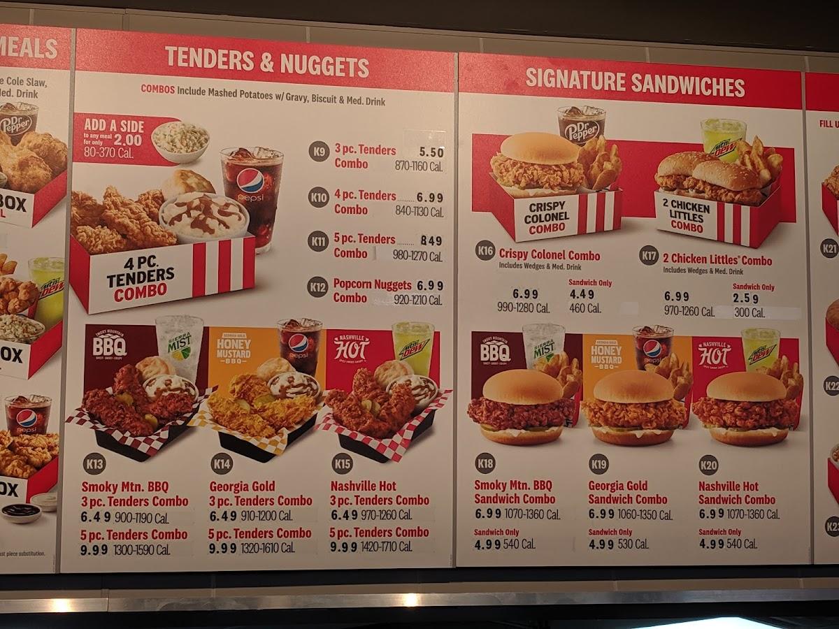 Menu at KFC fast food, Las Vegas, S Fort Apache Rd