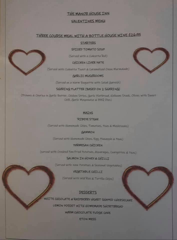Menu at Manor House Hotel, Pub & Restaurant, Haltwhistle
