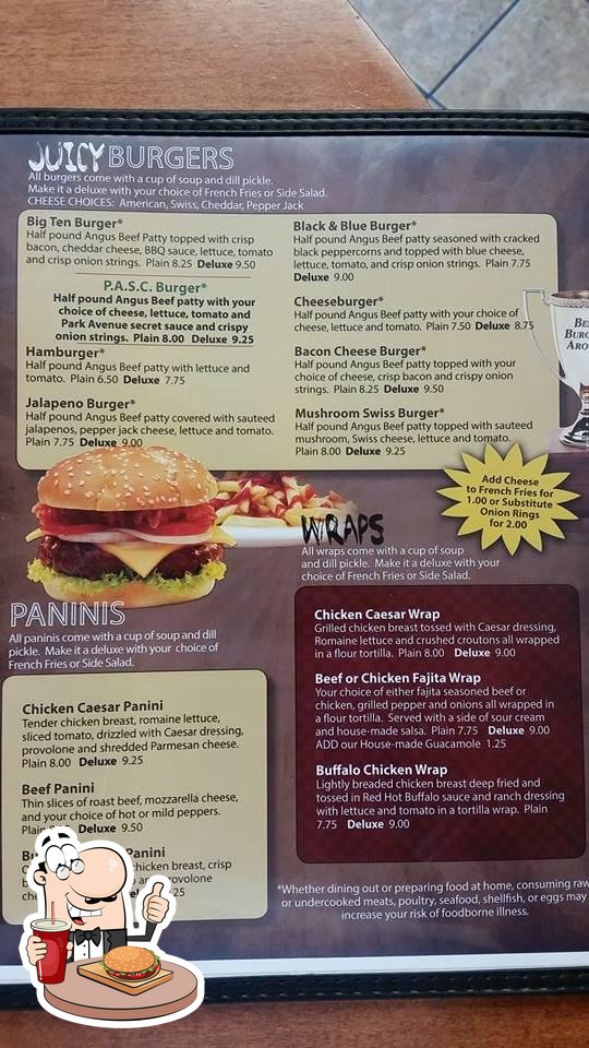 Park Avenue Sports Cafe in Beaver Dam - Restaurant menu and reviews