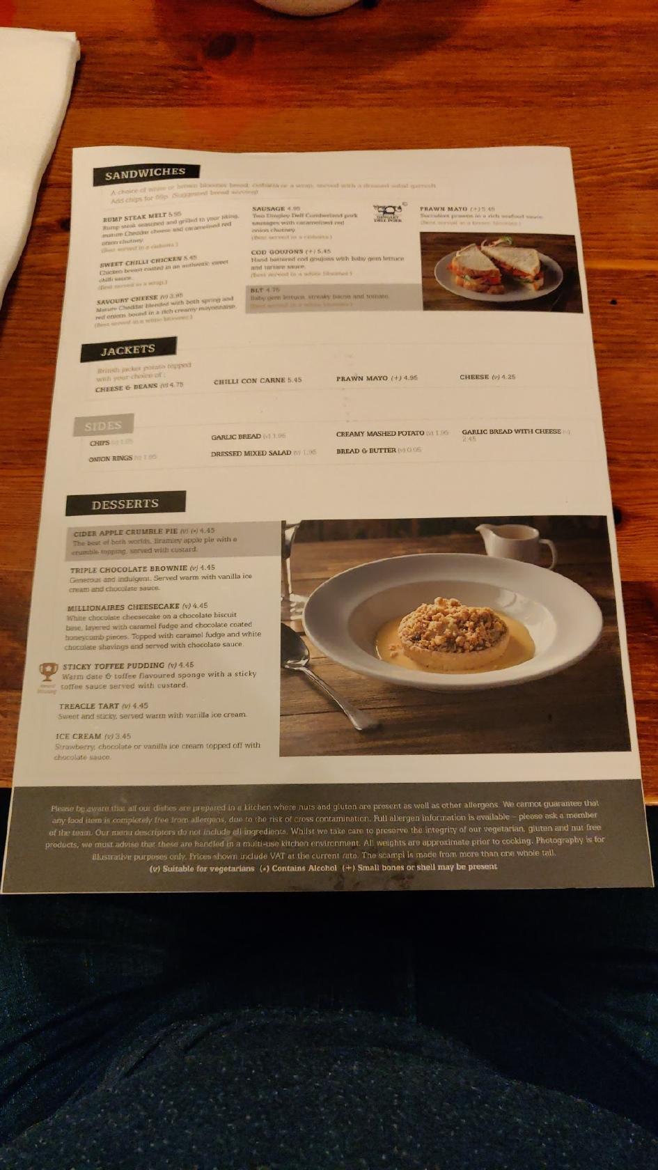 Menu at Railway Inn pub & bar, Studley