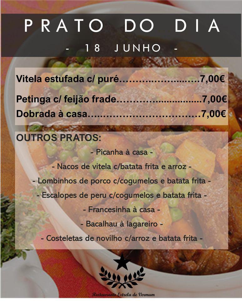 Menu em Estrela de Vermum restaurante, Viseu