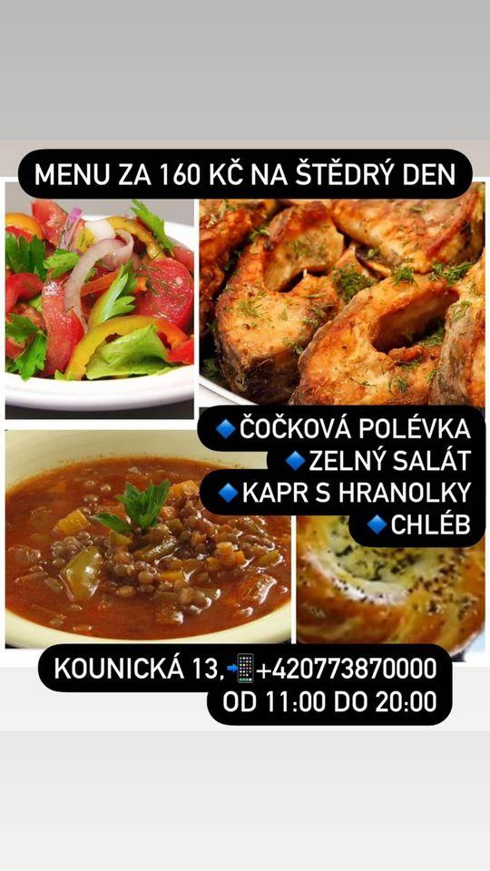 Menu at Samarkand Restaurant, Prague, Kounická 583/13