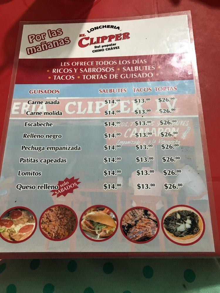 Menu at El Clipper IV, Cancún