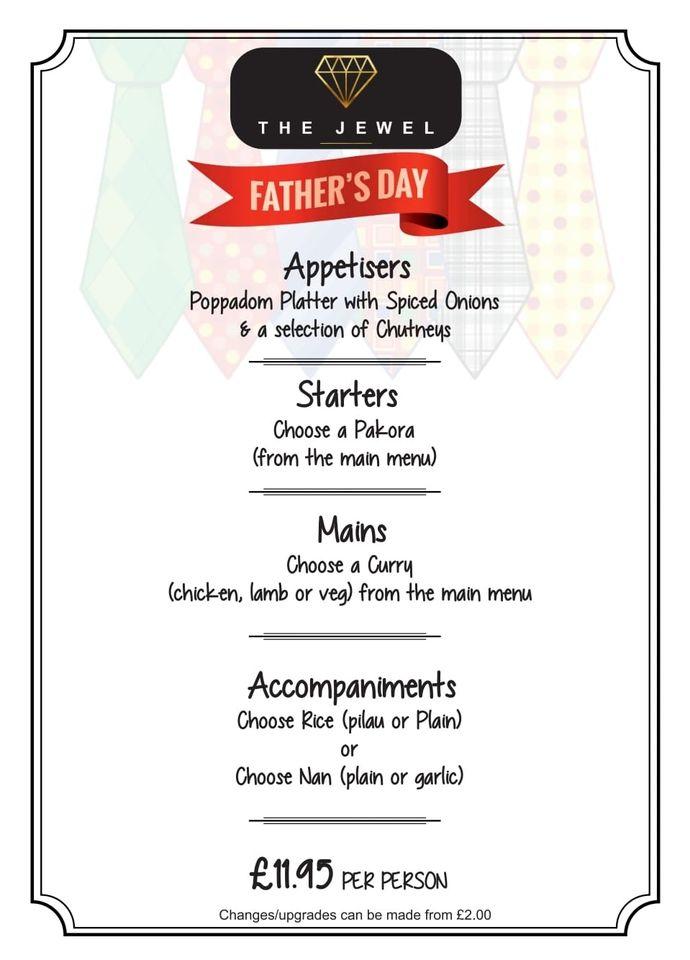 Menu at Jewel In The Crown restaurant, Kilmarnock