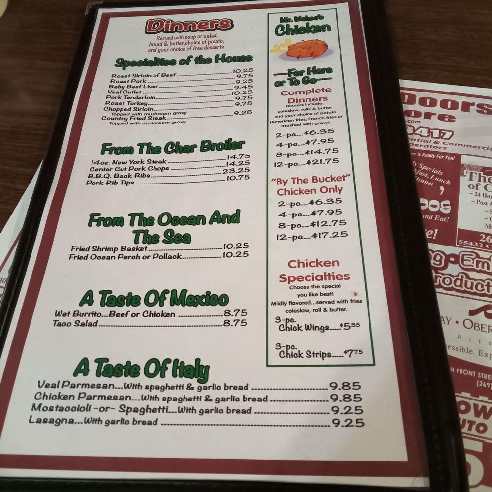 Menu at Mr. Wahoo's Eatery restaurant, Dowagiac