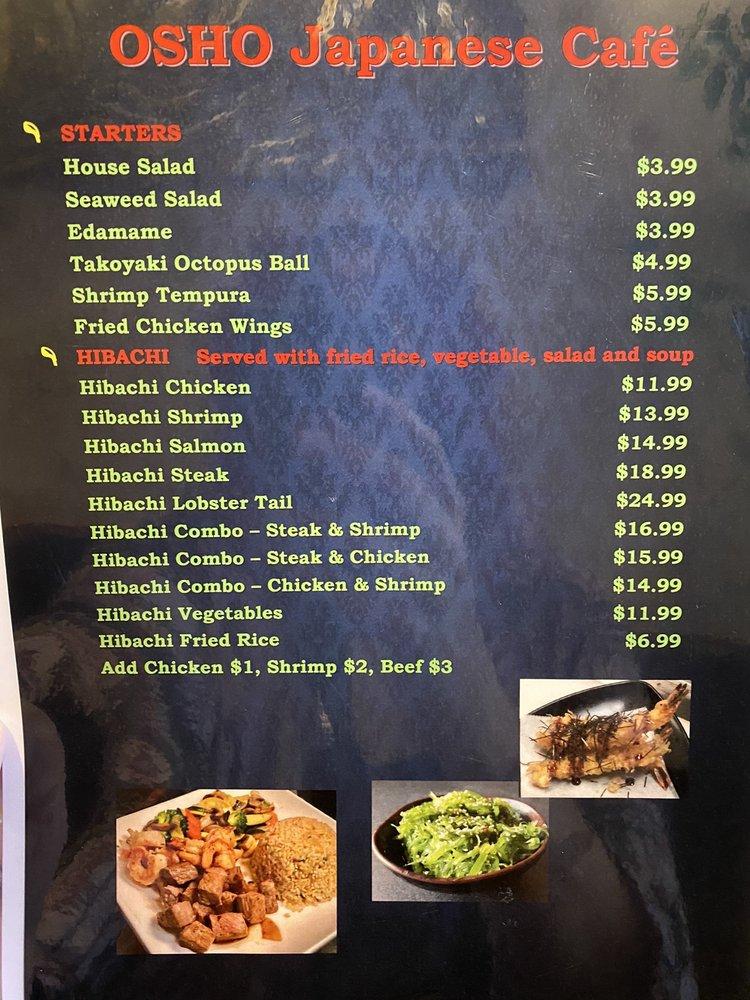 Carta de Osho Cafe & Gyoza, Sugar Land