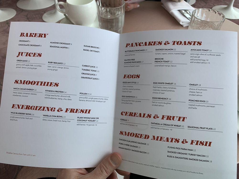 Menu at Paris Cafe, New York City, TWA Hotel