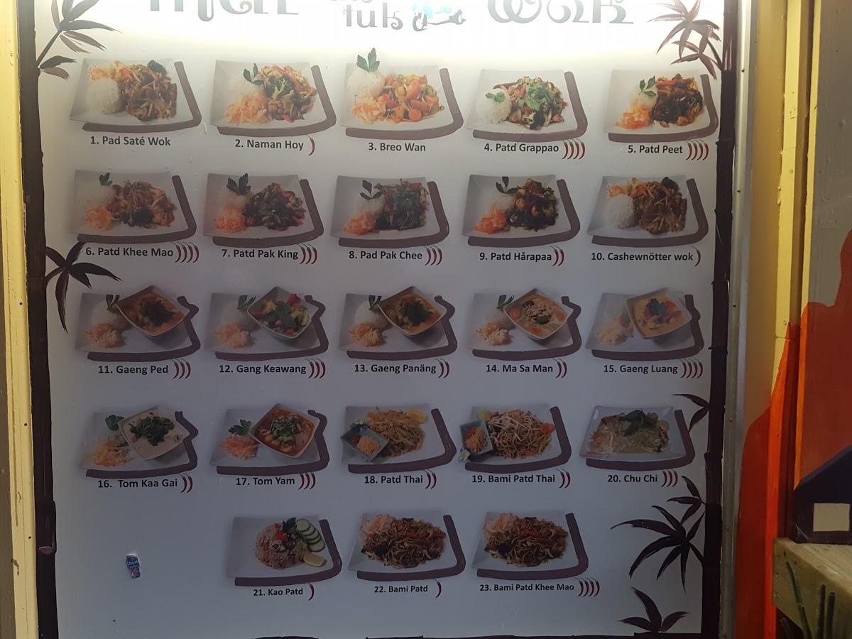 Menu at Thai Tuk-tuk restaurant, Stockholm