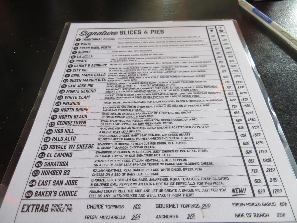 Menu at 600 Degrees Pizzeria, Georgetown