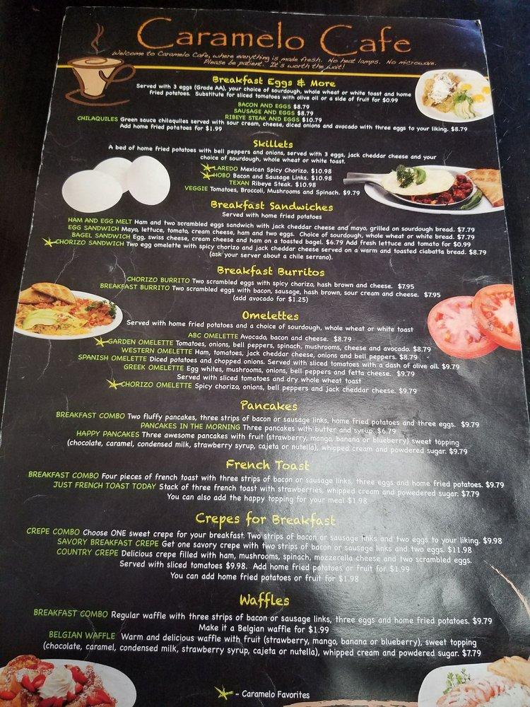 Menu at Caramelo Cafe, La Puente, Amar Rd