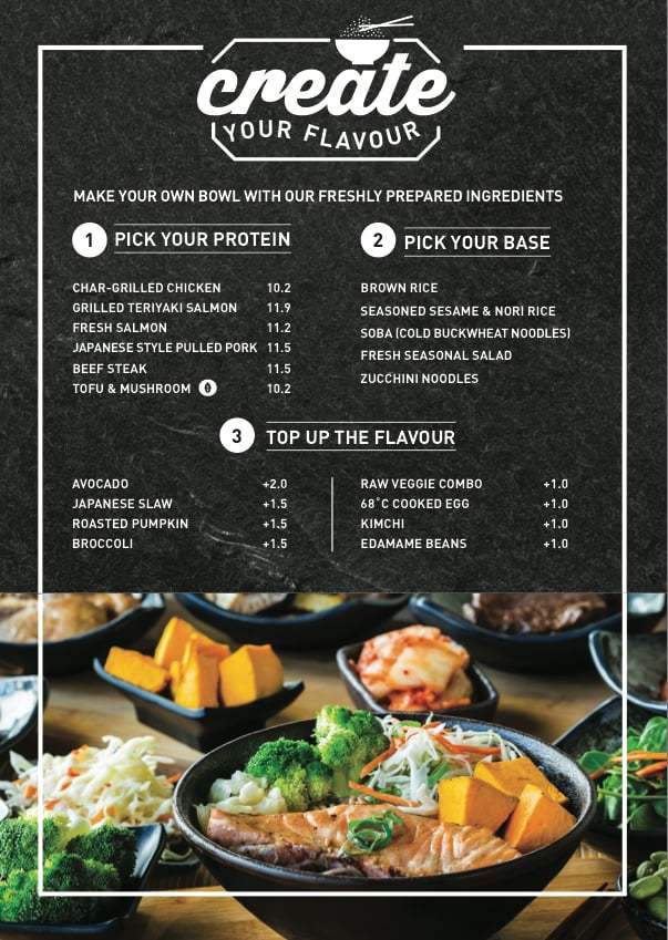 Menu at Rice Workshop restaurant, Narre Warren
