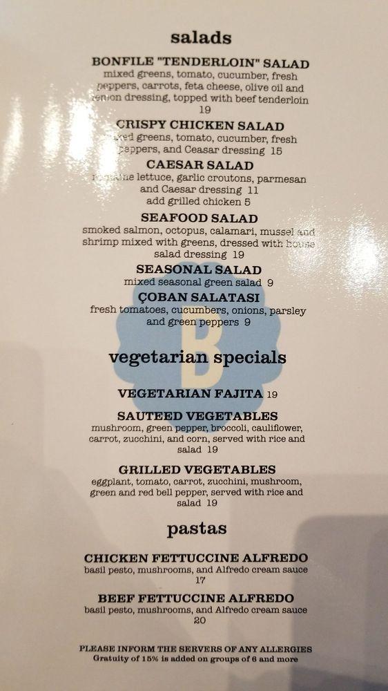 Menu at Barans Turkish Cuisine & BBQ, Toronto