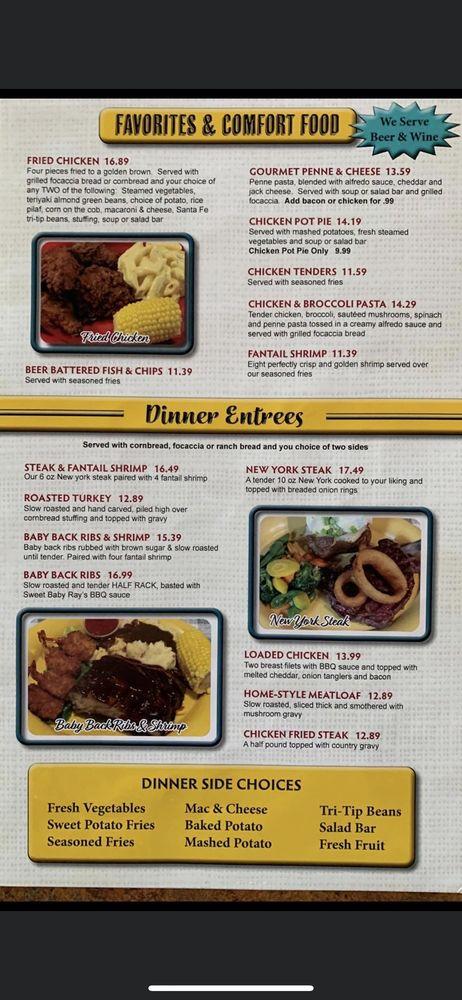 Menu at Barrow’s Cafe & Grill, Sonora