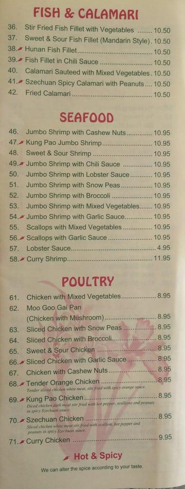 Menu at Dynasty Chinese Restaurant, Southbridge