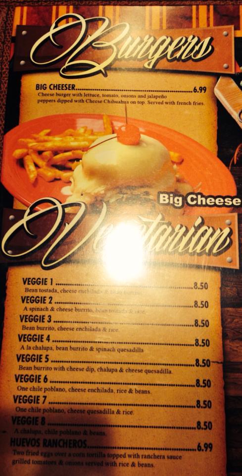 Menu at El Toro Loco restaurant, Memphis, Poplar Ave