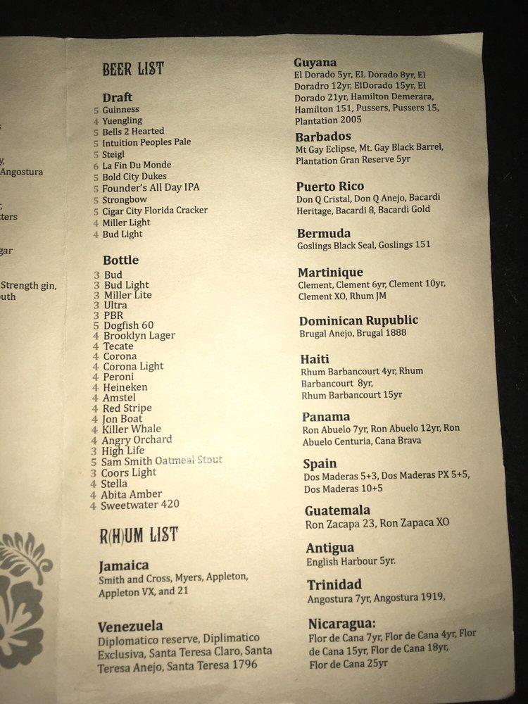 Menu at Flask and Cannon pub & bar, Jacksonville Beach, 528 1st St N