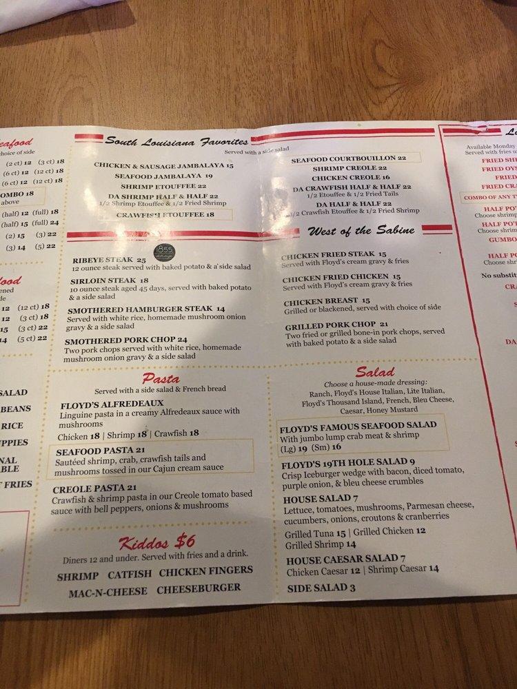 Menu at Floyds Seafood - Cypress pub & bar, Cypress