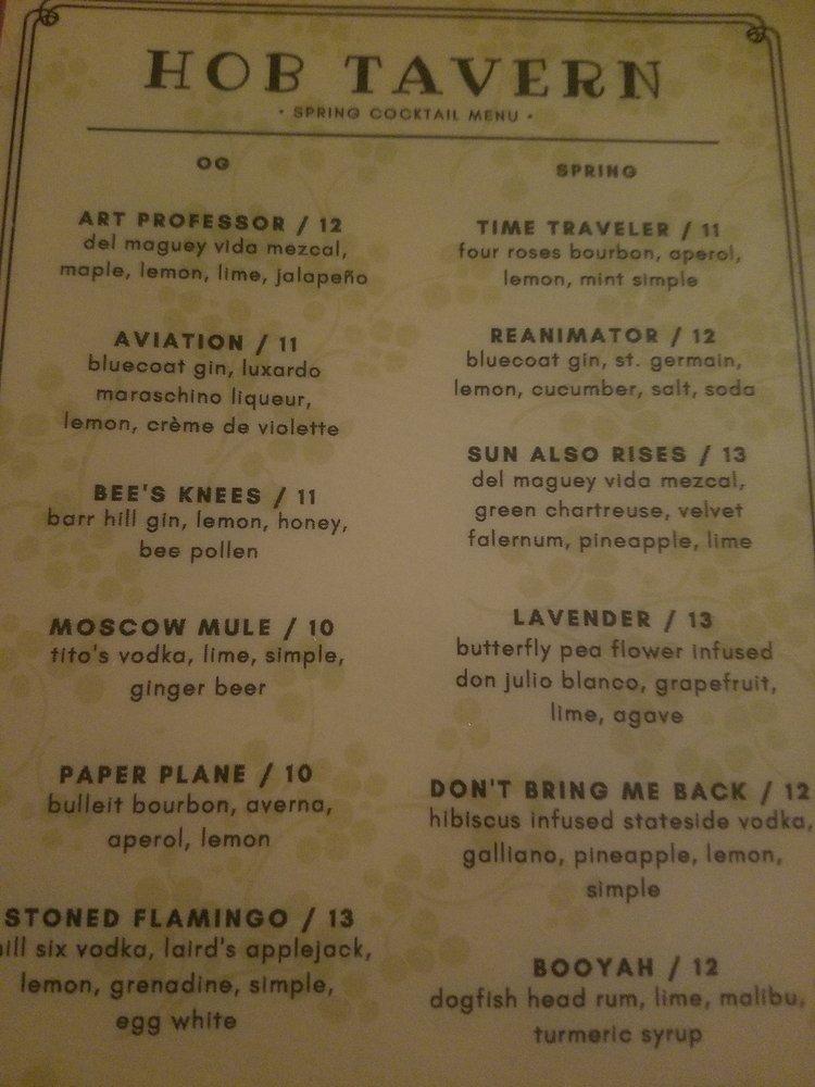 Menu at Hobbs cafe, Swarthmore