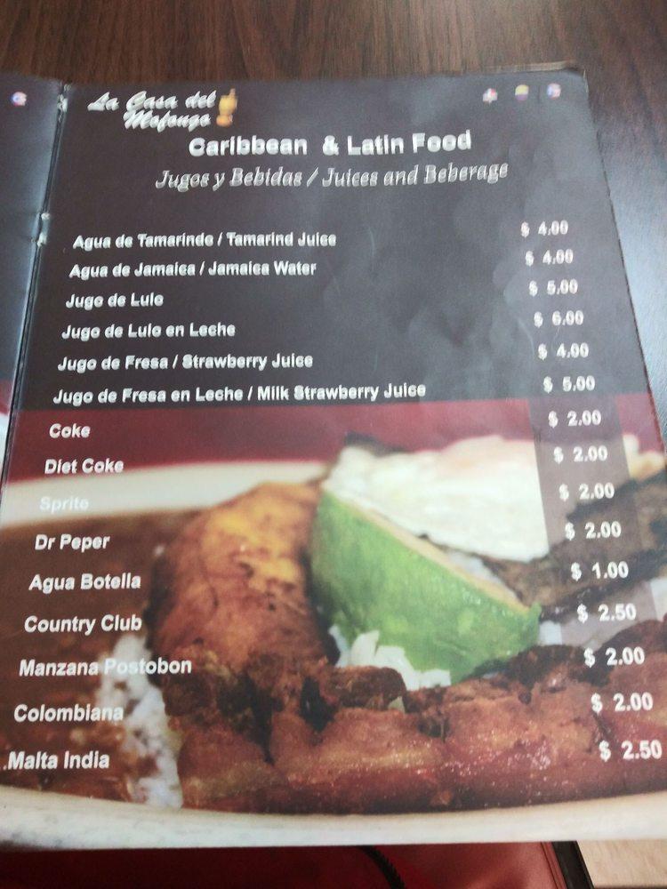 Menu at La Casa Del Mofongo restaurant, Houston, 125 E Edgebrook Dr suite c