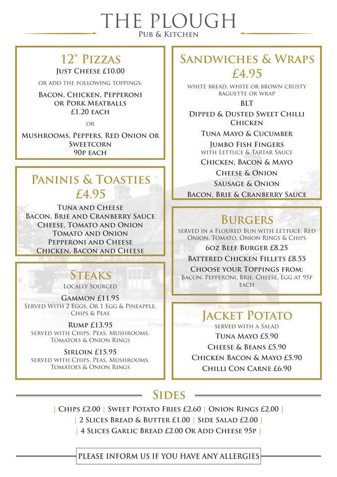 Menu at Plough Pub and Kitchen - Brackley, Brackley