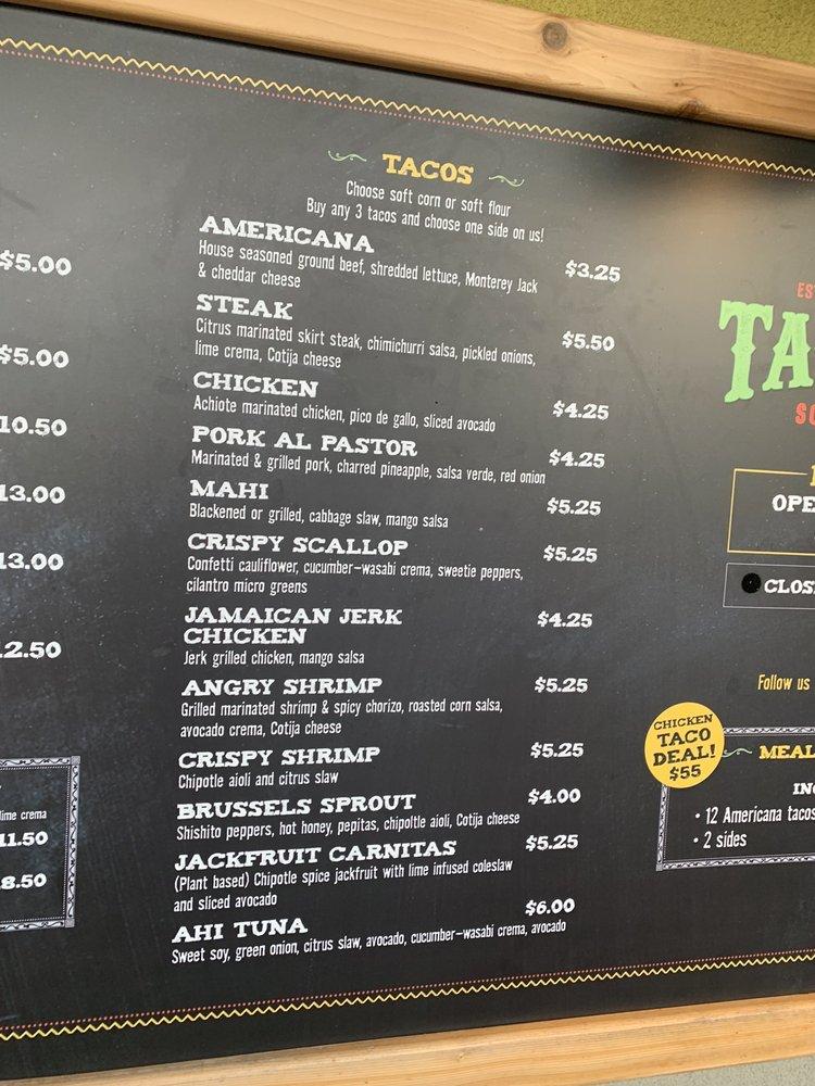 Menu at TacocaT Margate restaurant, Margate City