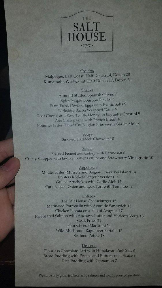Menu at The Salt House pub & bar, New Hope