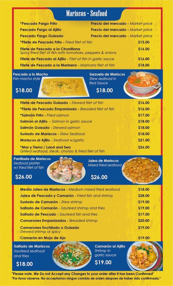 Menu at Venus Bar and Restaurant, Passaic