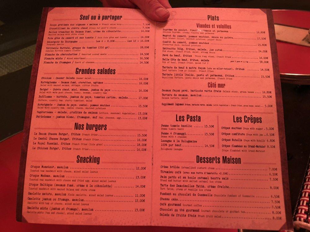 Menu at Le Recrutement restaurant, Paris, 36 Bd de la Tour-Maubourg