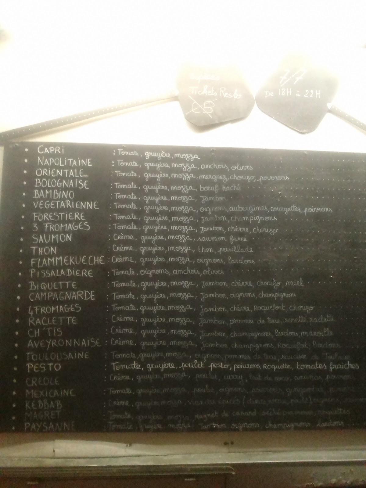 Menu at Pizza’iolo Chez Pat pizzeria, Toulouse