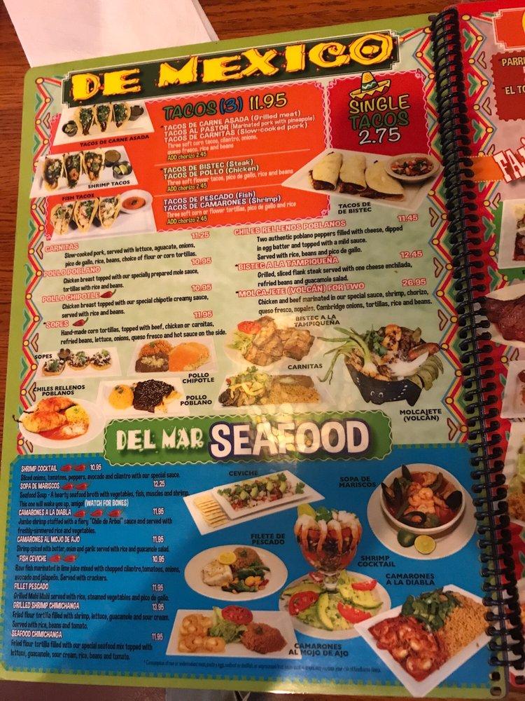 Menu at El Toreo restaurant, Ocala, SW 36th Ave