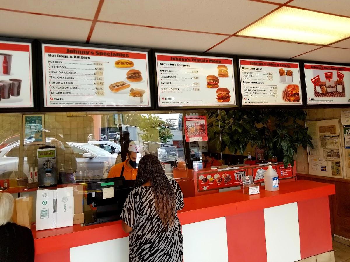 Menu at Johnny's Hamburgers restaurant, Toronto